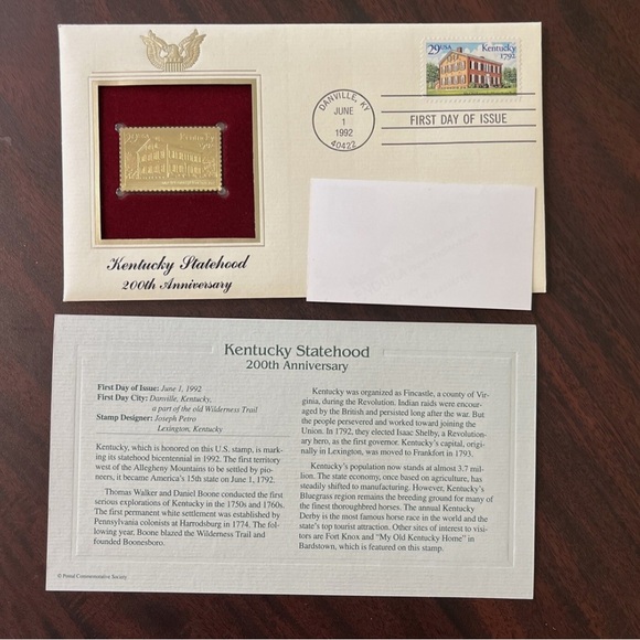 kentucky state | Other | Gold Stamp 22 Karat Kentucky Statehood 20th ...